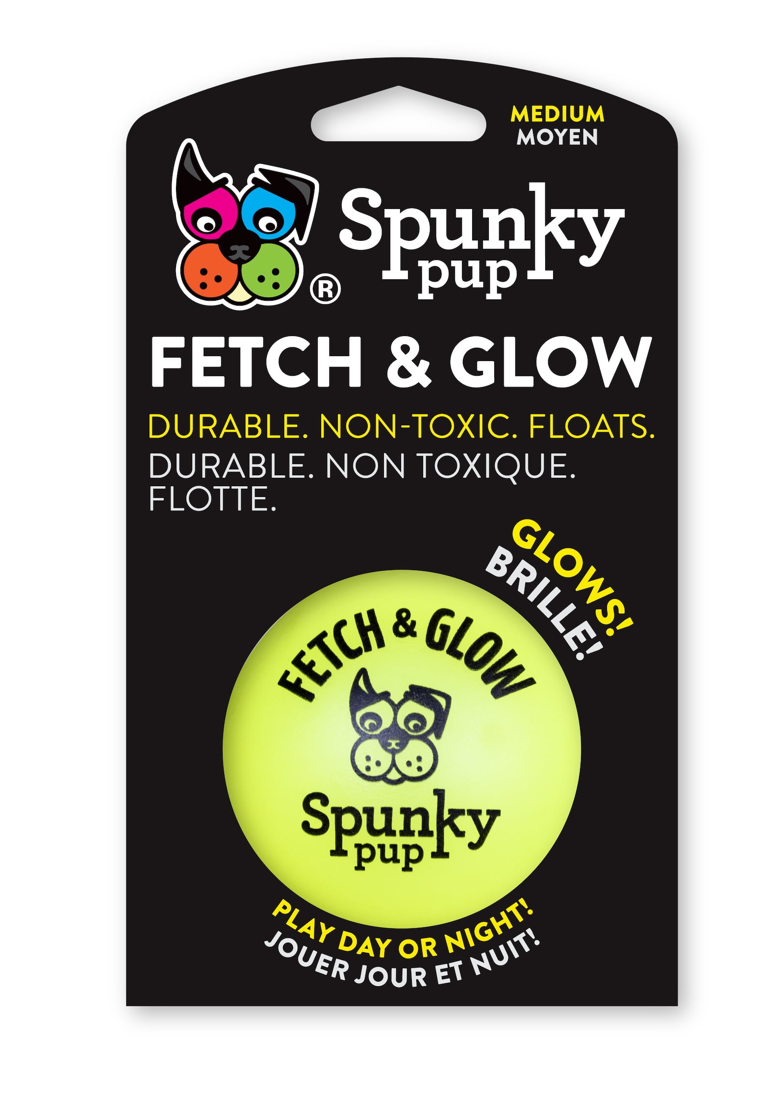 Spunky Pup Fetch & Glow Ball Medium Dog Toy - Walmart.com