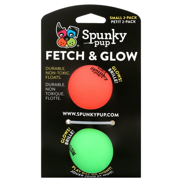 Spunky Pup Fetch & Glow Ball Small 2-pack Dog Toy - Walmart.com