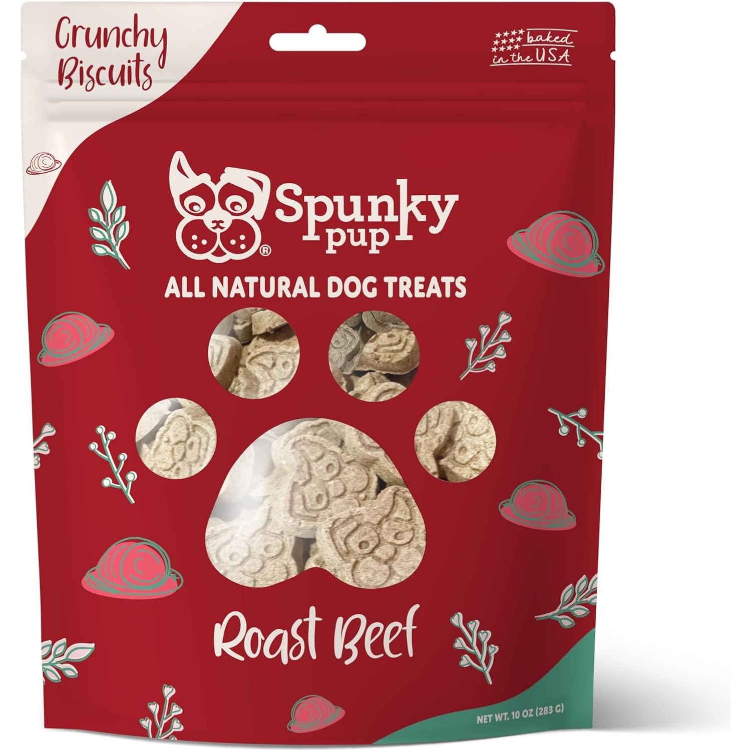 Spunky Pup Roast Beef Crunchy Biscuit Treats, 10 oz - Walmart.com
