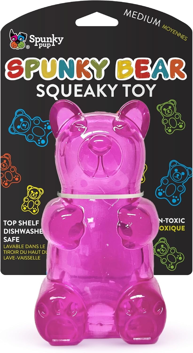 Spunky Pup Spunky Gummy Bear Interactive Squeaky Dog Toys, Medium ...