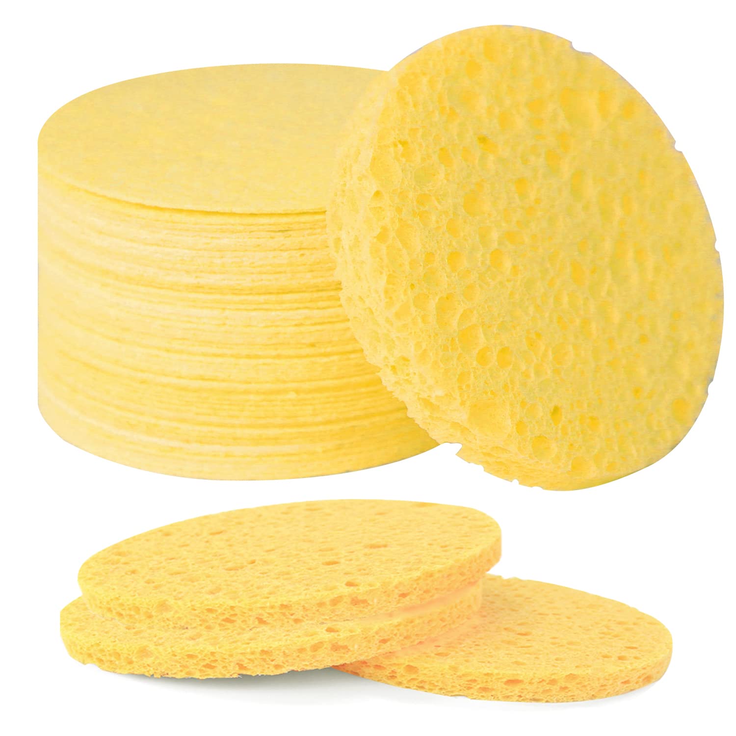 Spunspon 50-Count Facial Sponges Compressed Natural Cellulose Sponge ...