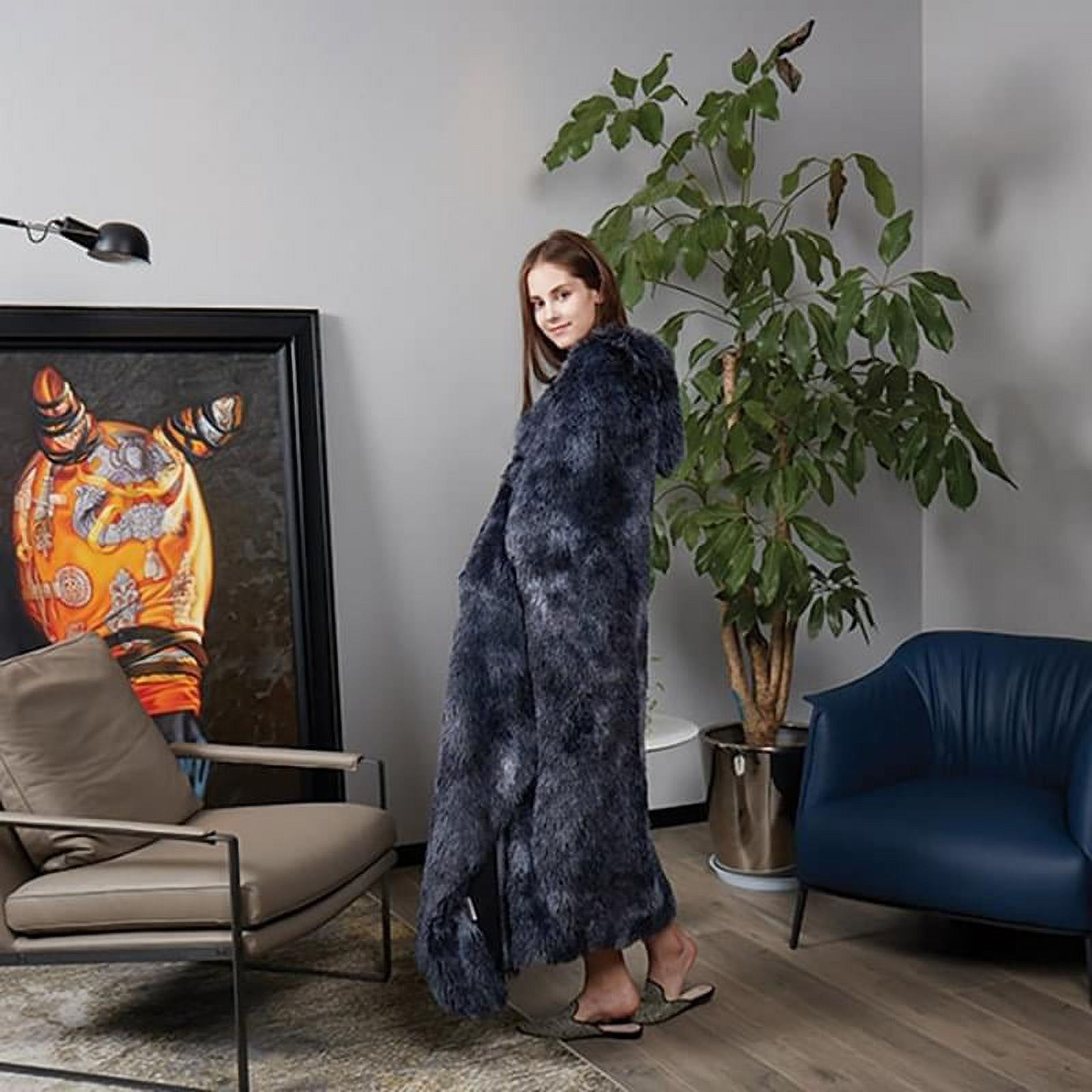 Spura Home Ombre Black Tie Dye Wearable Throw With Micro Suede Backing ...