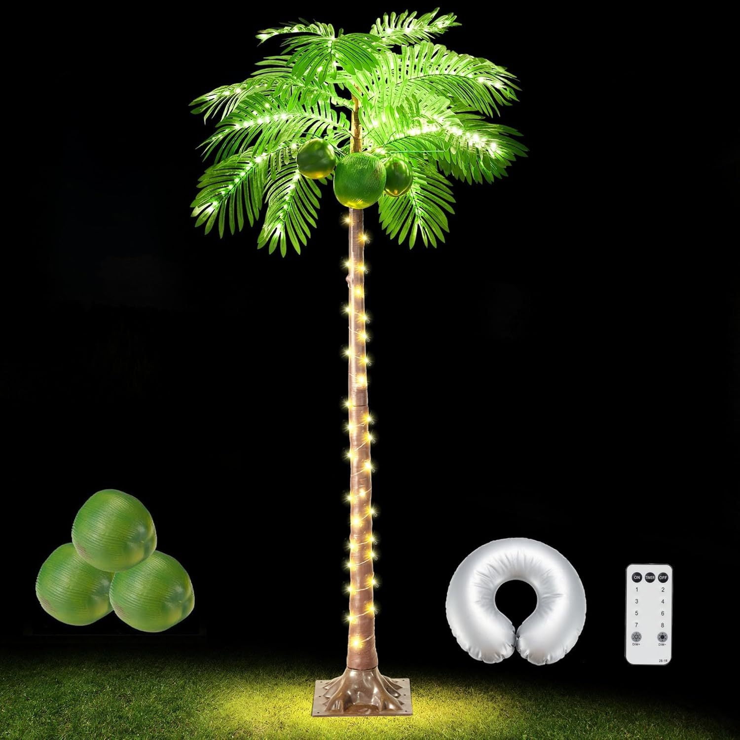 Spurgehom 6FT 400 LED Lighted Palm Tree with Coconuts Outdoor ...