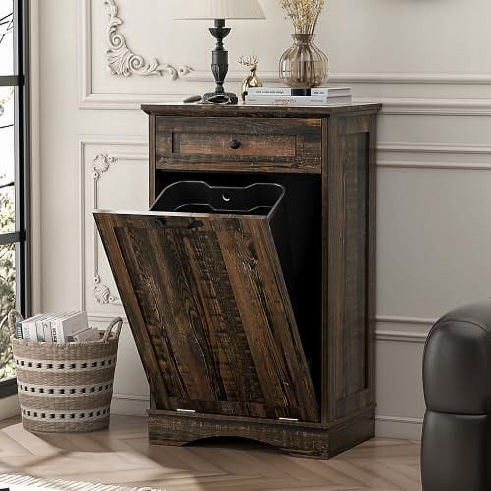 Spurgehom Tilt Out Trash Cabinet Kitchen Waste Bins, Laundry Hamper 13 ...