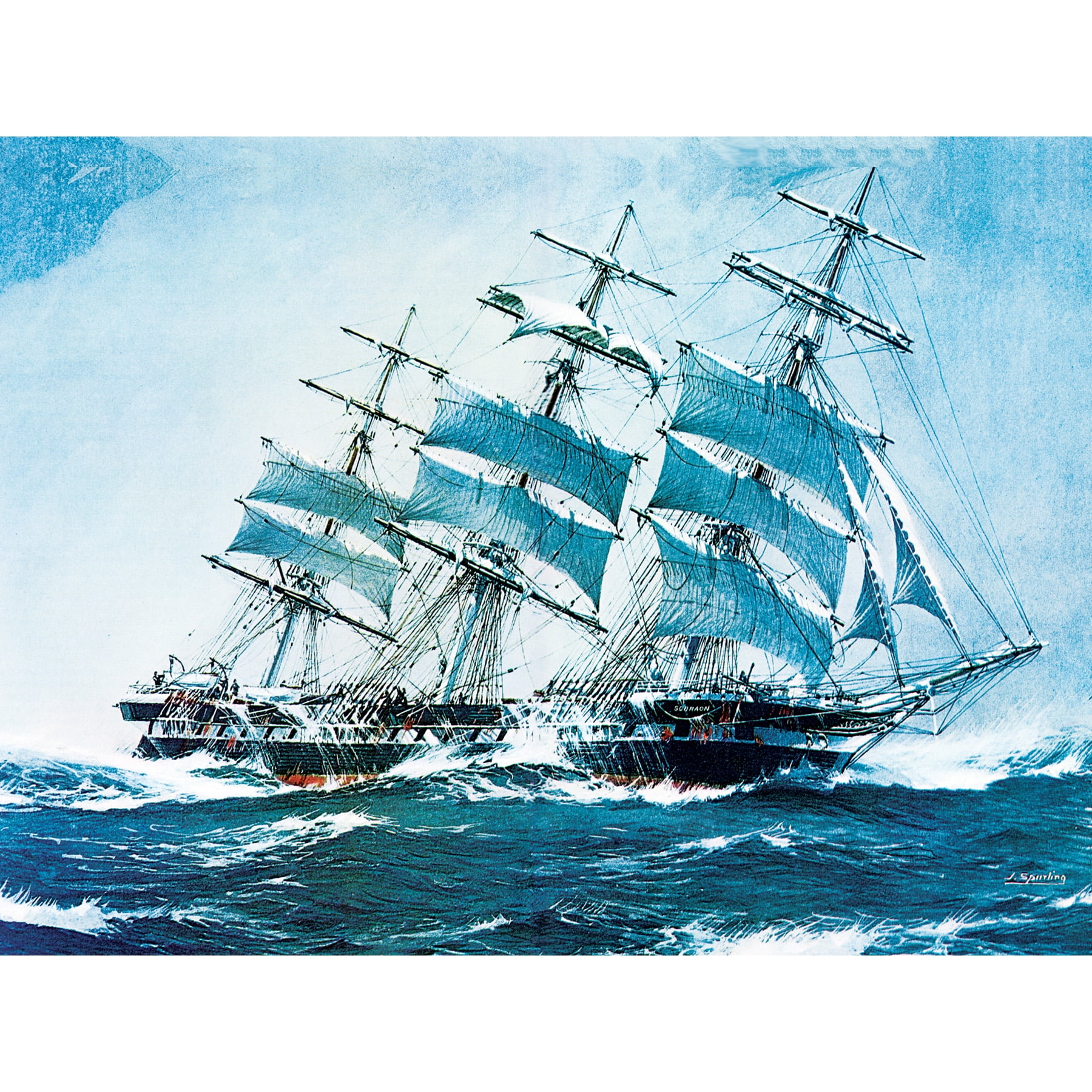 Spurling Clipper Ship Sobraon Painting Extra Large Art Print Wall Mural ...