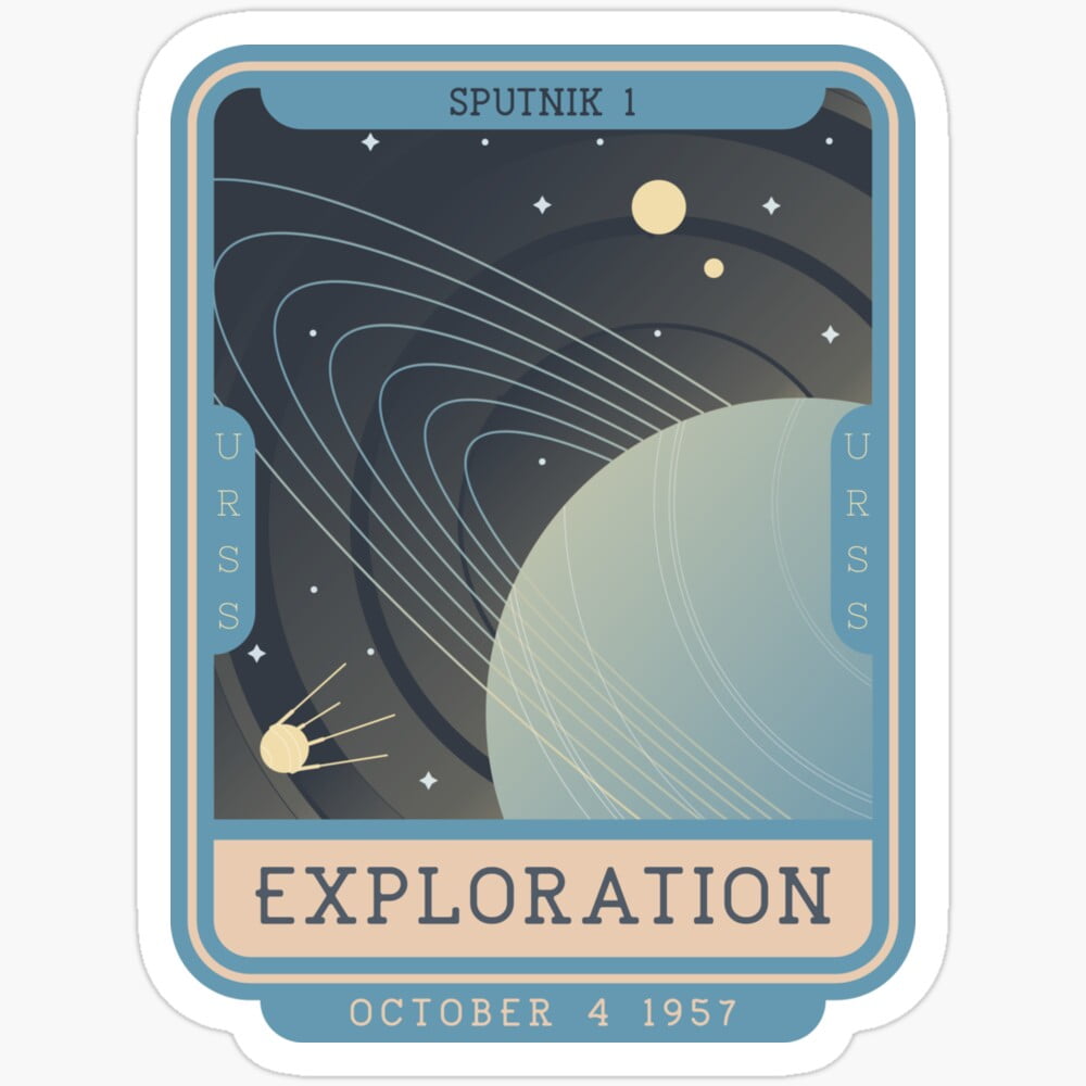 Sputnik 1 - Exploration Sticker Phone Decal Water Bottle Stickers Car ...