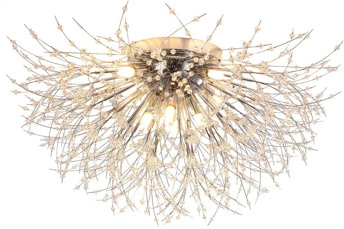 Sputnik Firework Chandeliers, LED Crystal Modern Ceiling Light Fixtures ...