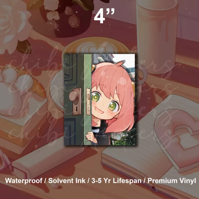 Spy Family Anya Pink Hair Vinyl Sticker Waterproof Peeking Sticker ...