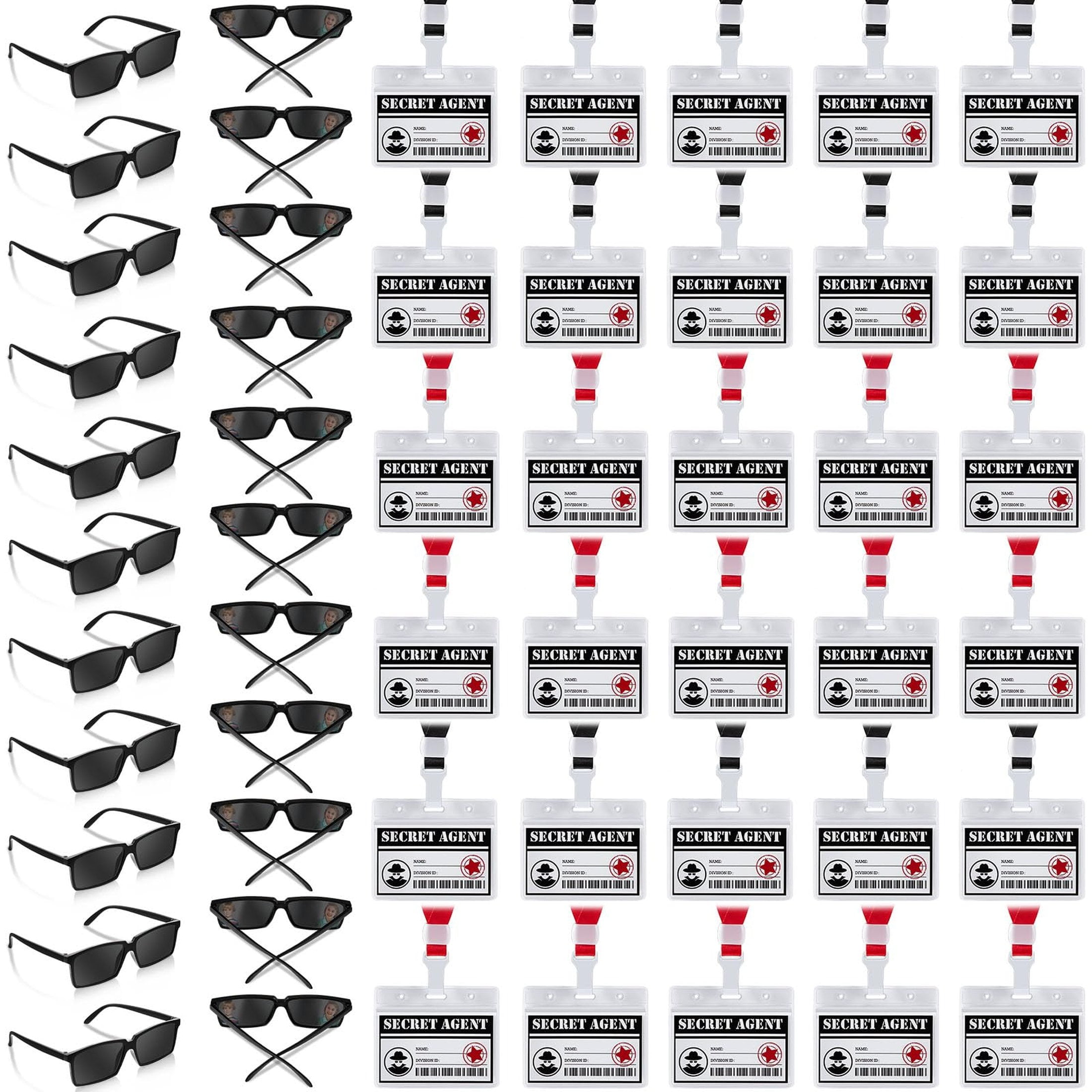 Spy Gear Set: Secret Agent Name Tags, Rear View Mirror Sungles ...