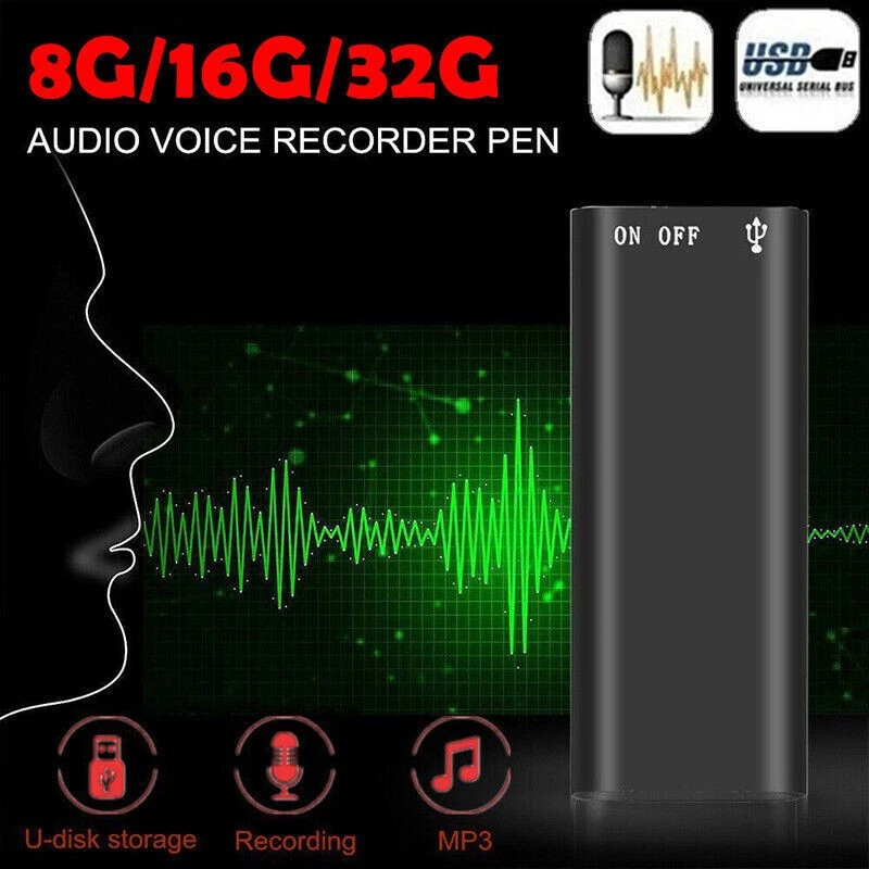 Spy Hidden Mini MP3 Digital Voice Activated Recorder 96 Hours Audio ...