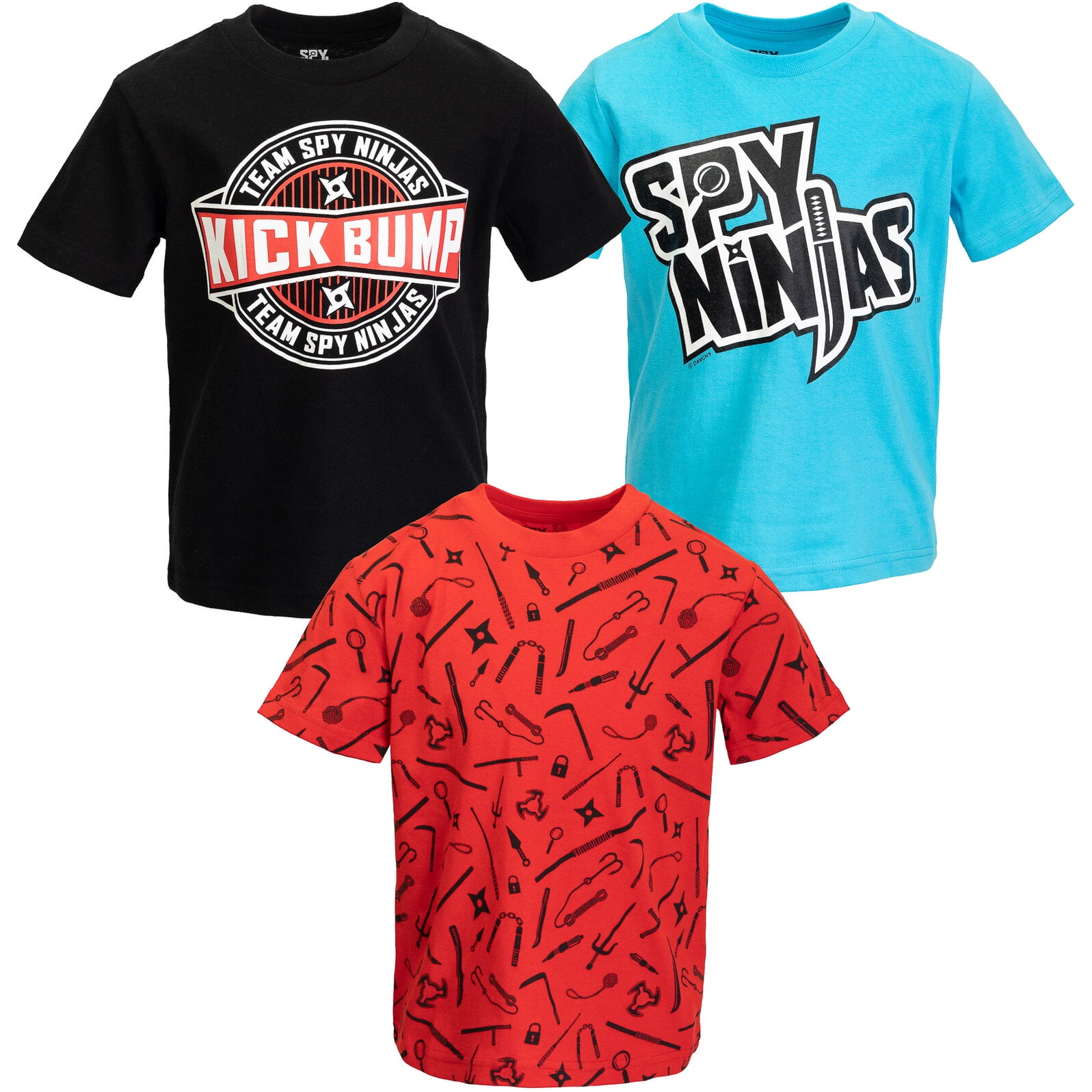 Spy Ninjas Merchandise: Little Boys 3 Pack T-Shirts for Little to Big ...