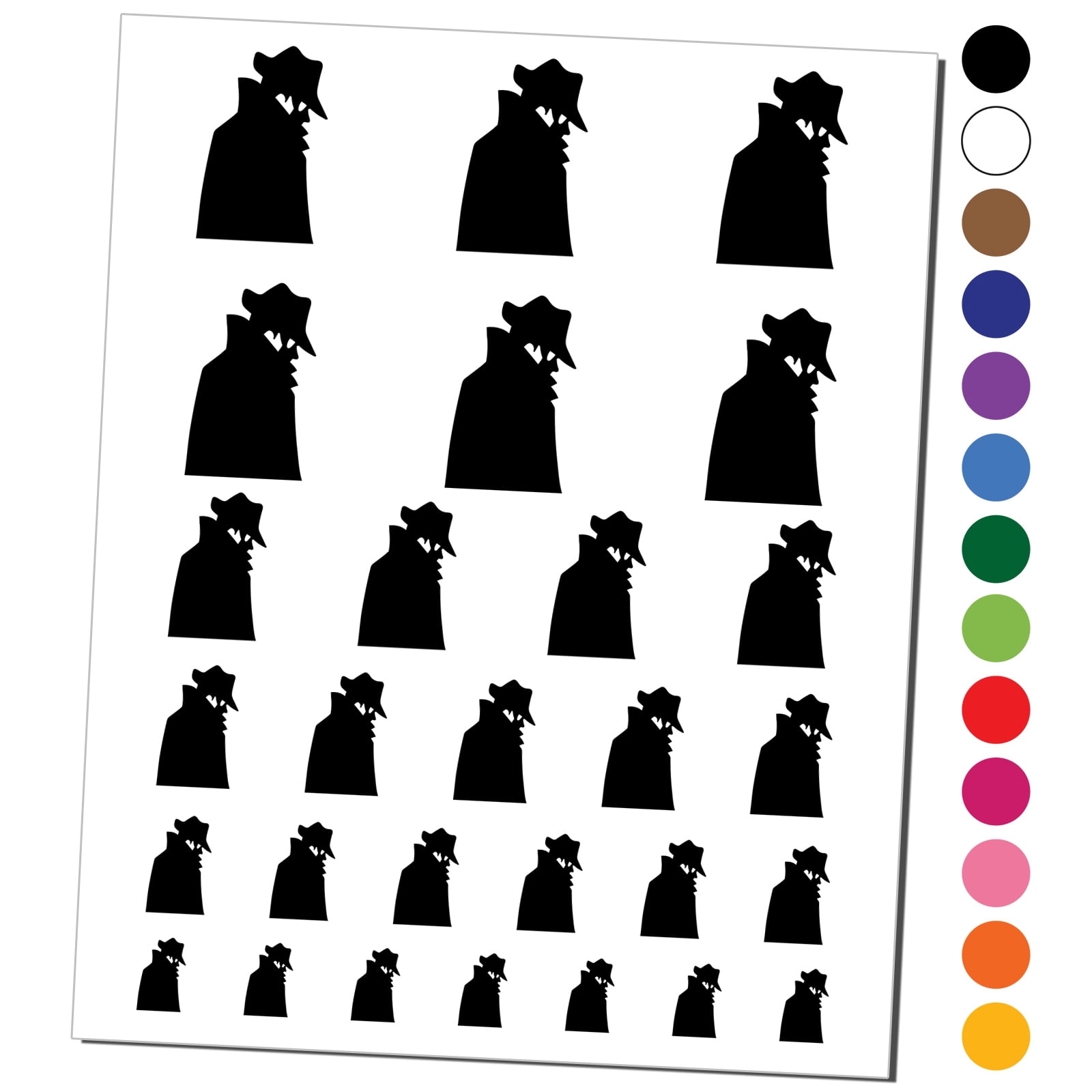 Spy Noir Espionage Trench Coat and Hat Water Resistant Temporary Tattoo ...