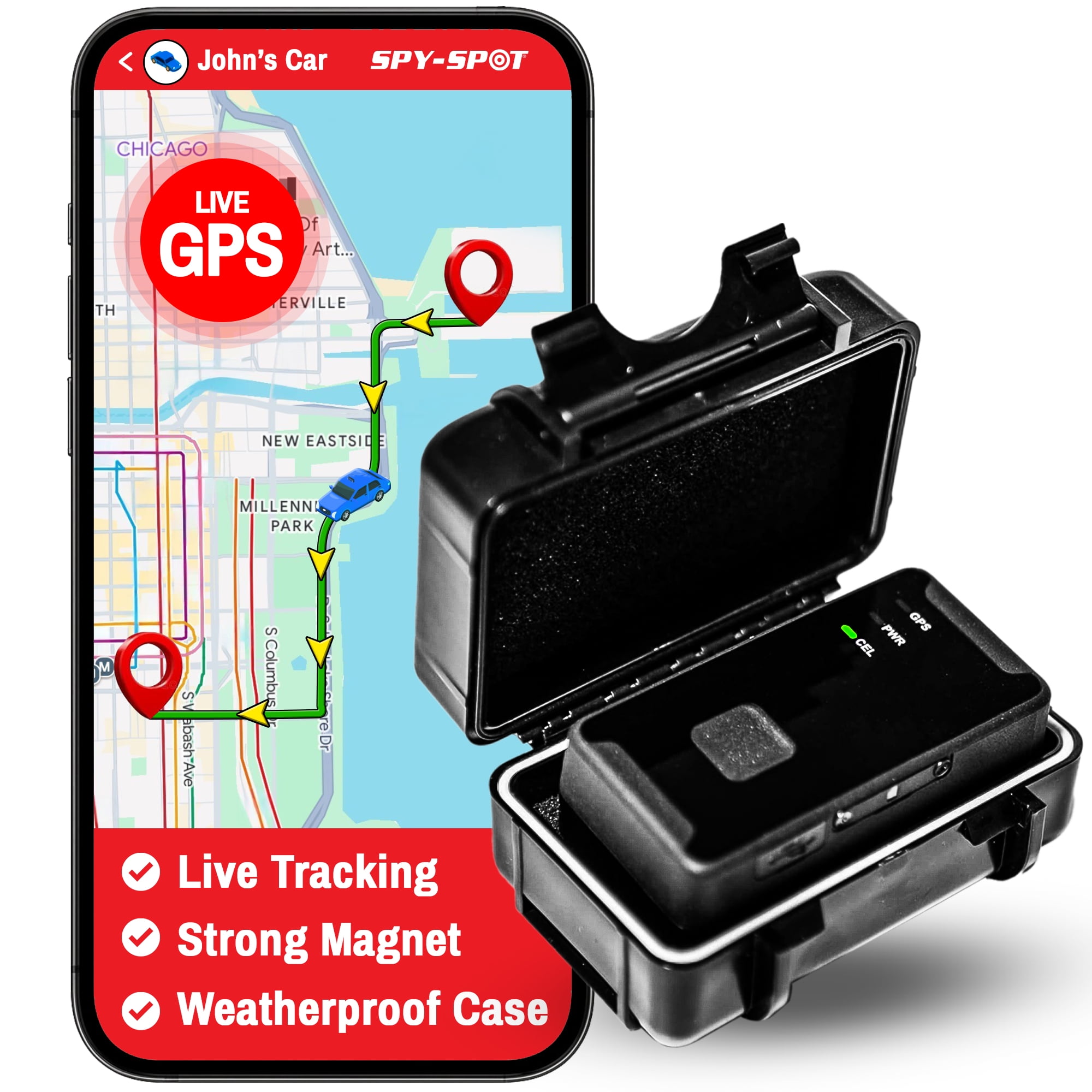 Spy Spot Magnet GPS Tracker for Vehicles, Trailers, Equipment, Personal ...