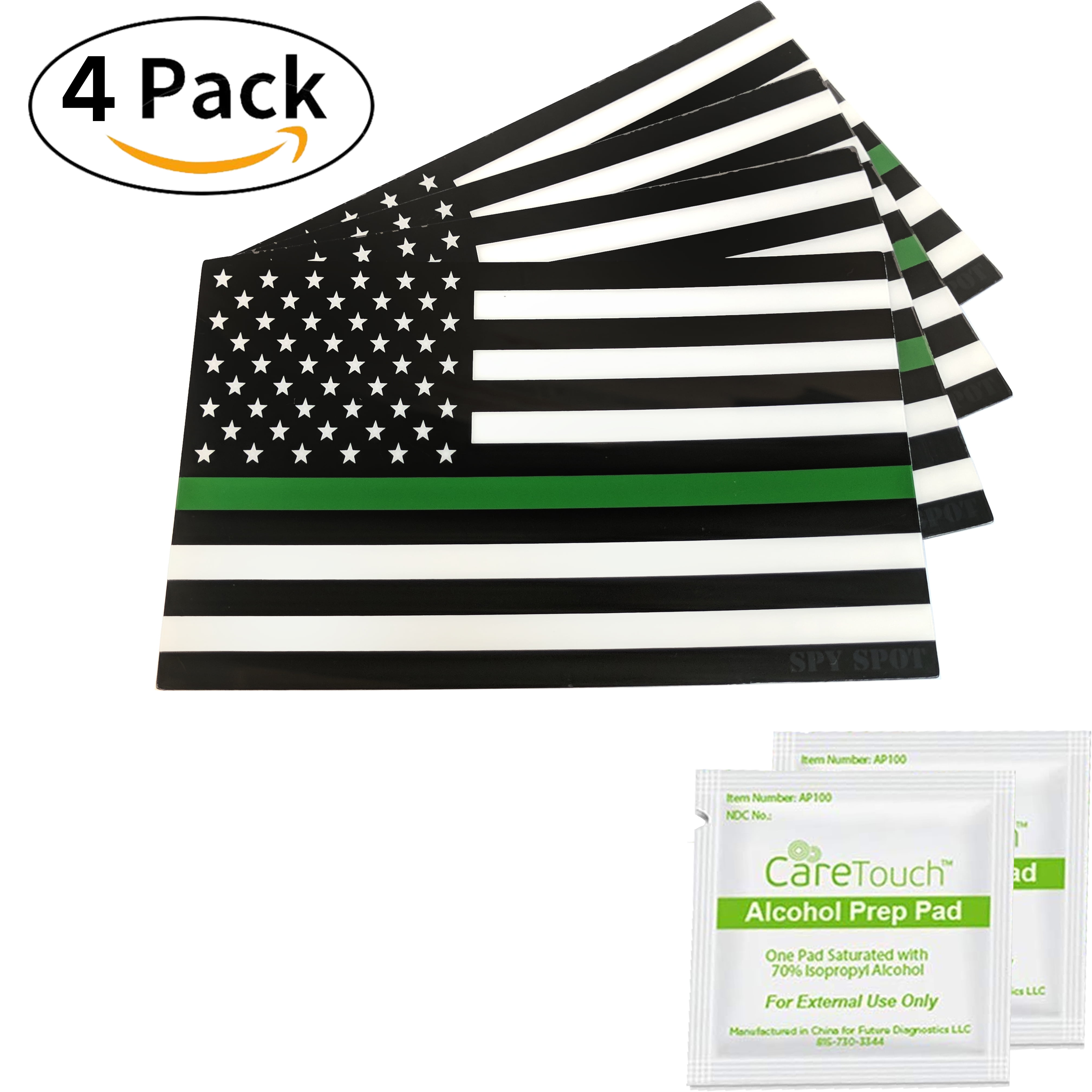 Spy Spot Set of 4 Vinyl Thin Green Line Support US Military Flag Army ...