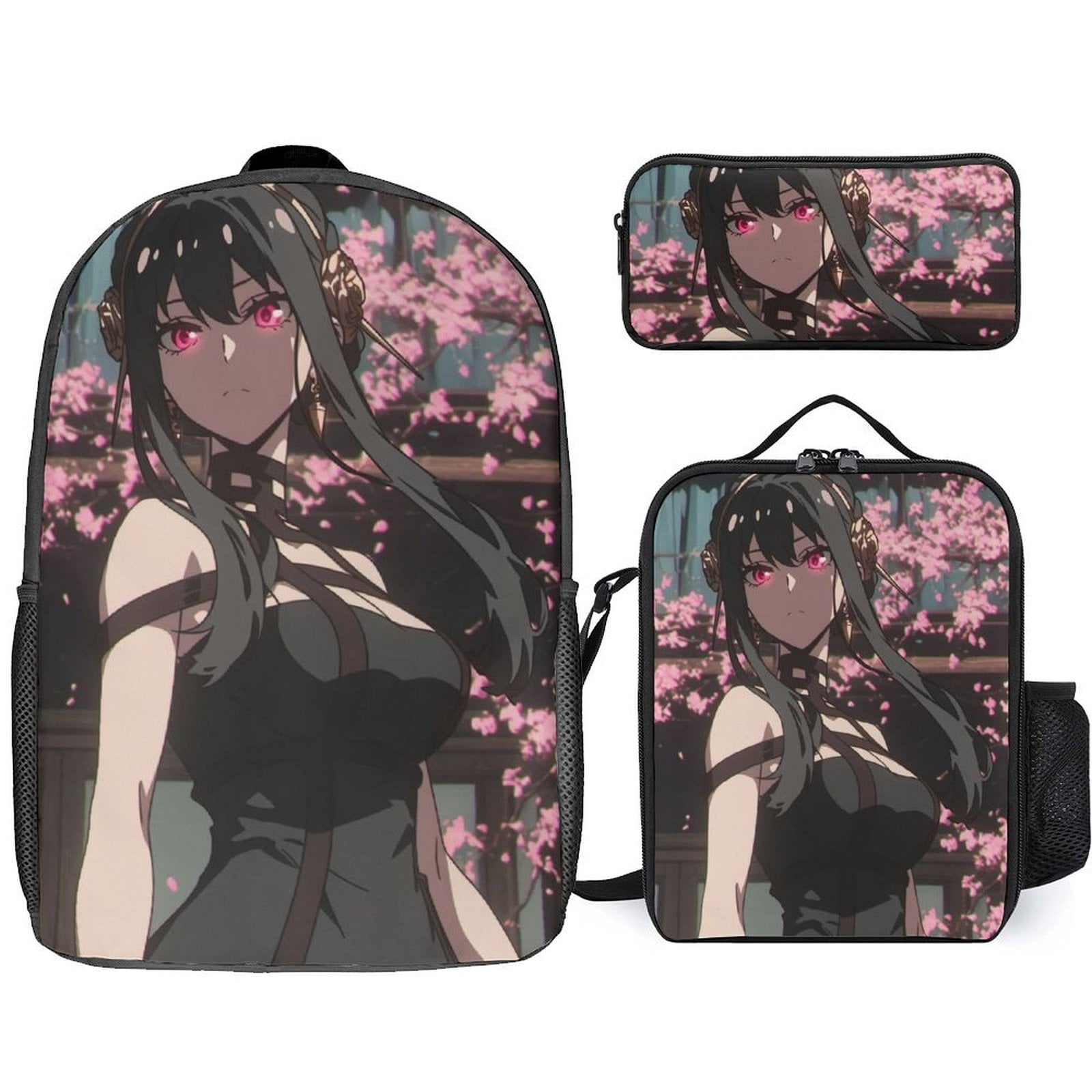 Spy X Family Anime Print School Bag 3 Pcs Set, Backpack, Lunch Bag ...
