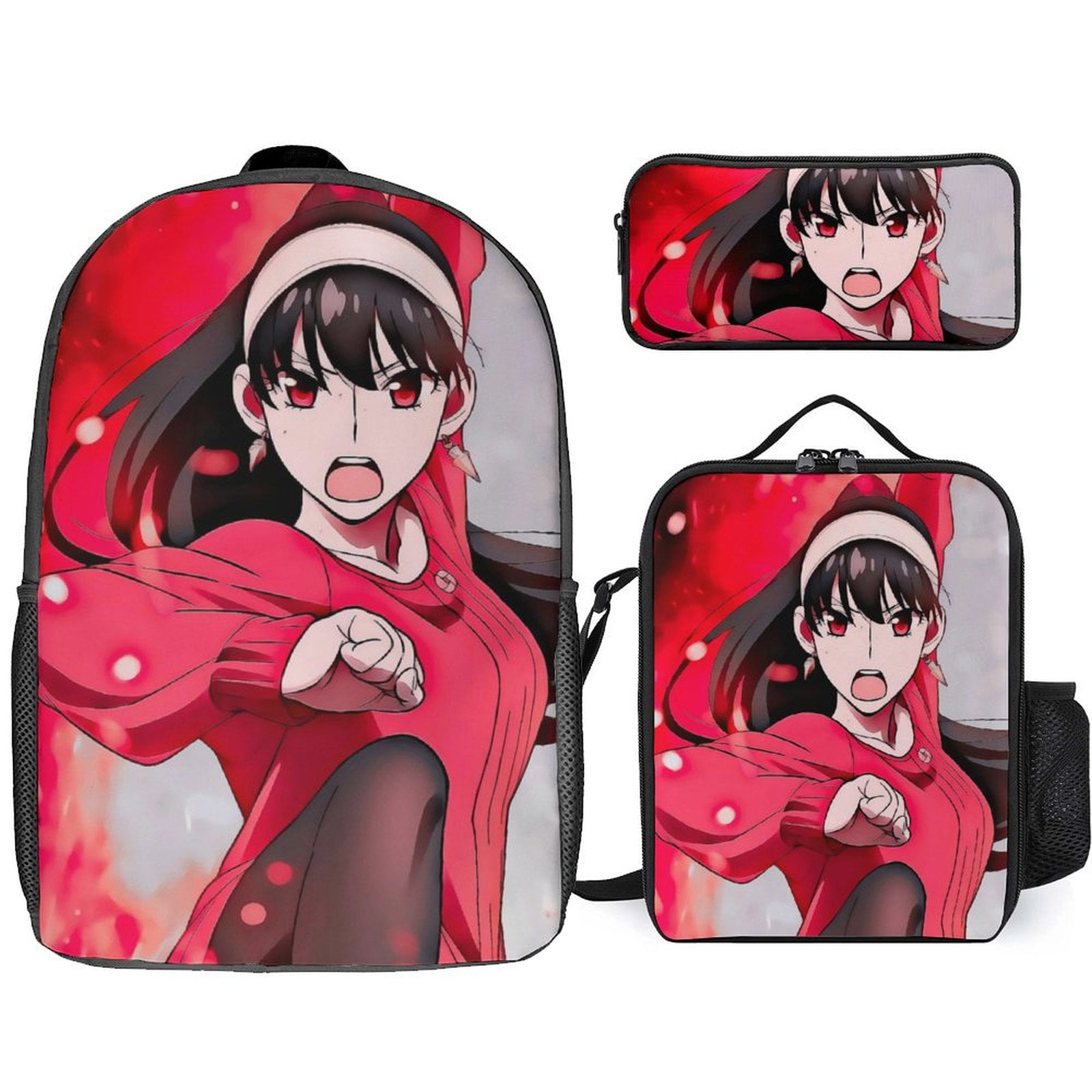 Spy X Family Anime Print School Bag 3 Pcs Set, Backpack, Lunch Bag ...