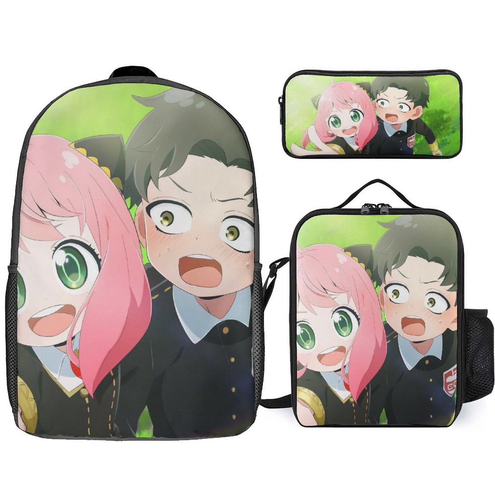 Spy X Family Anime Print School Bag 3 Pcs Set, Backpack, Lunch Bag ...