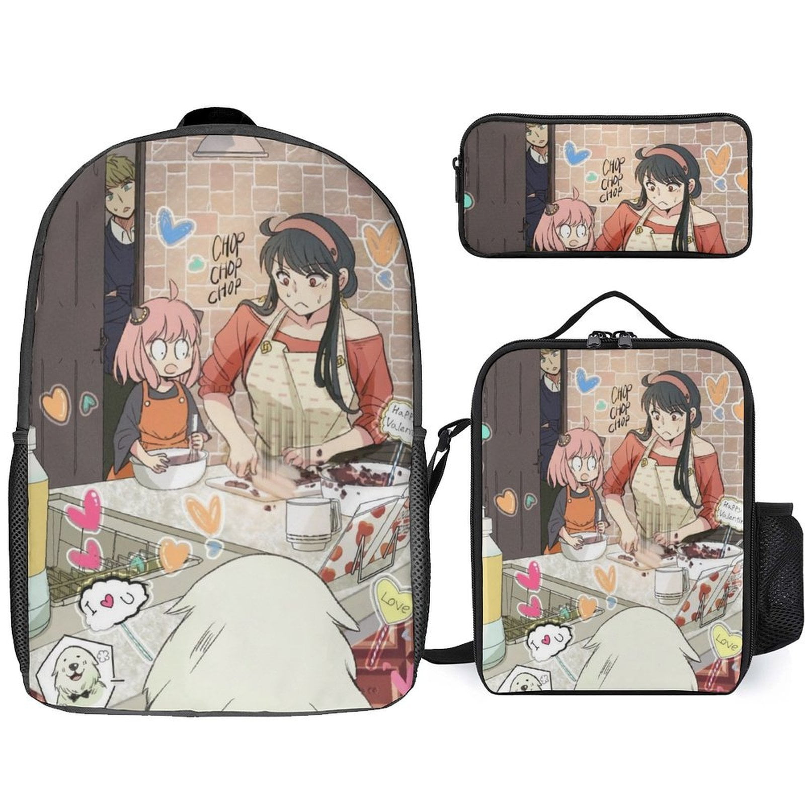 Spy X Family Anime Print School Bag 3 Pcs Set, Backpack, Lunch Bag ...