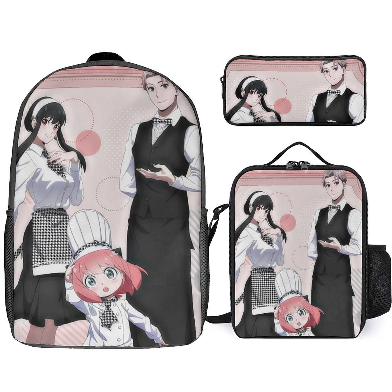 Spy X Family Anime Print School Bag 3 Pcs Set, Backpack, Lunch Bag ...
