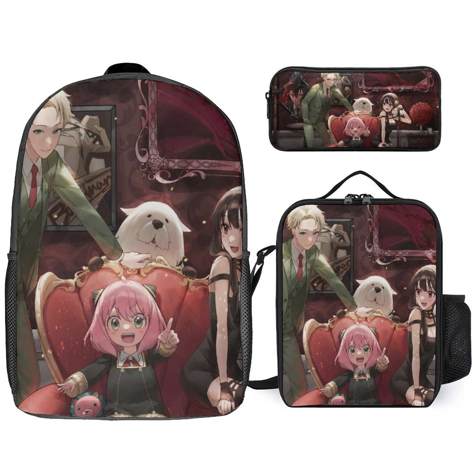 Spy X Family Anime Print School Bag 3 Pcs Set, Backpack, Lunch Bag ...