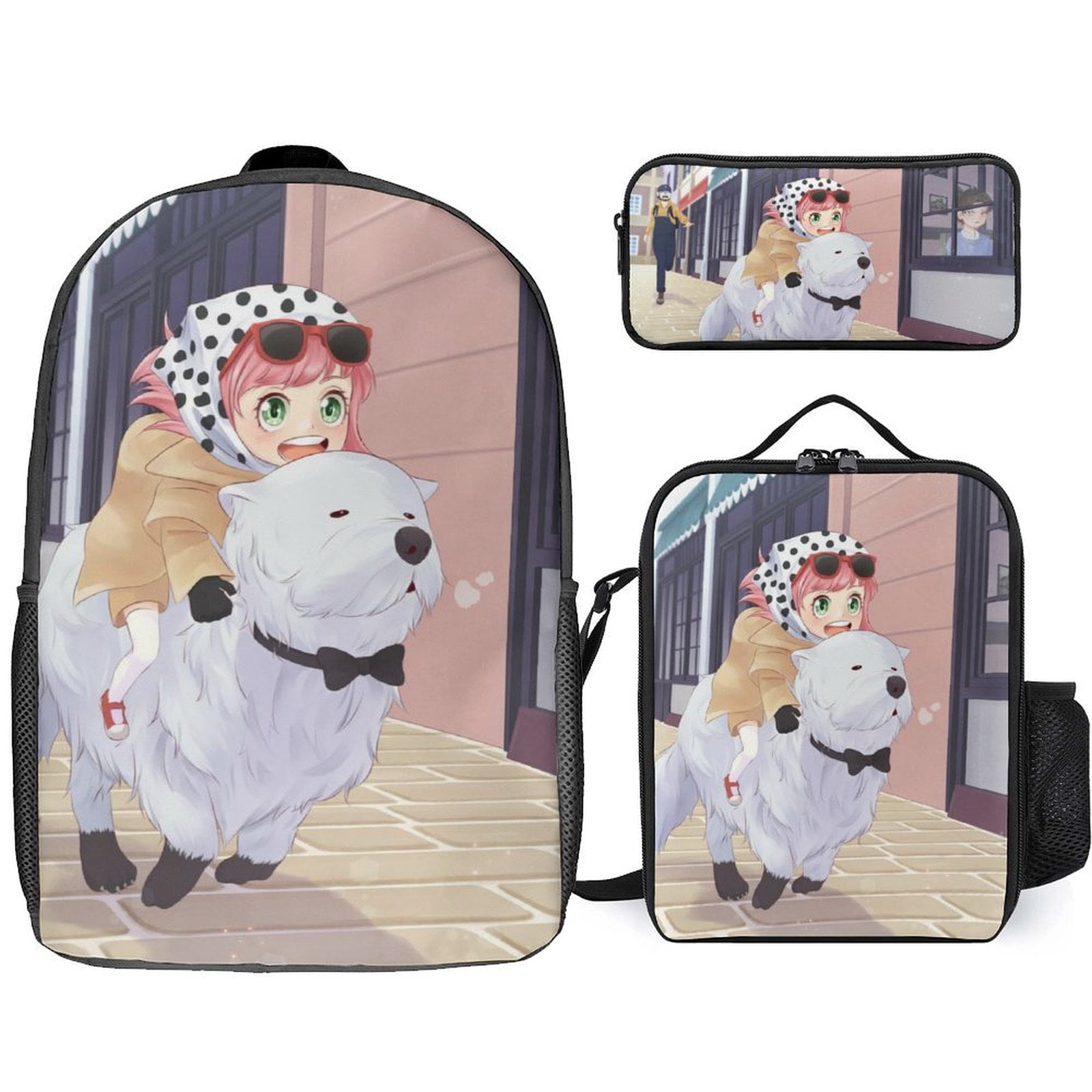 Spy X Family Anime Print School Bag 3 Pcs Set, Backpack, Lunch Bag ...