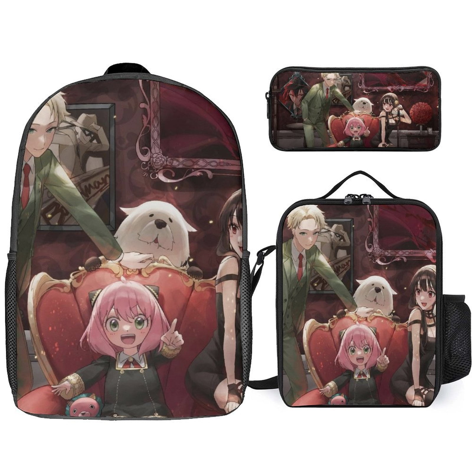 Spy X Family Anime Print School Bag 3 Pcs Set, Backpack, Lunch Bag ...