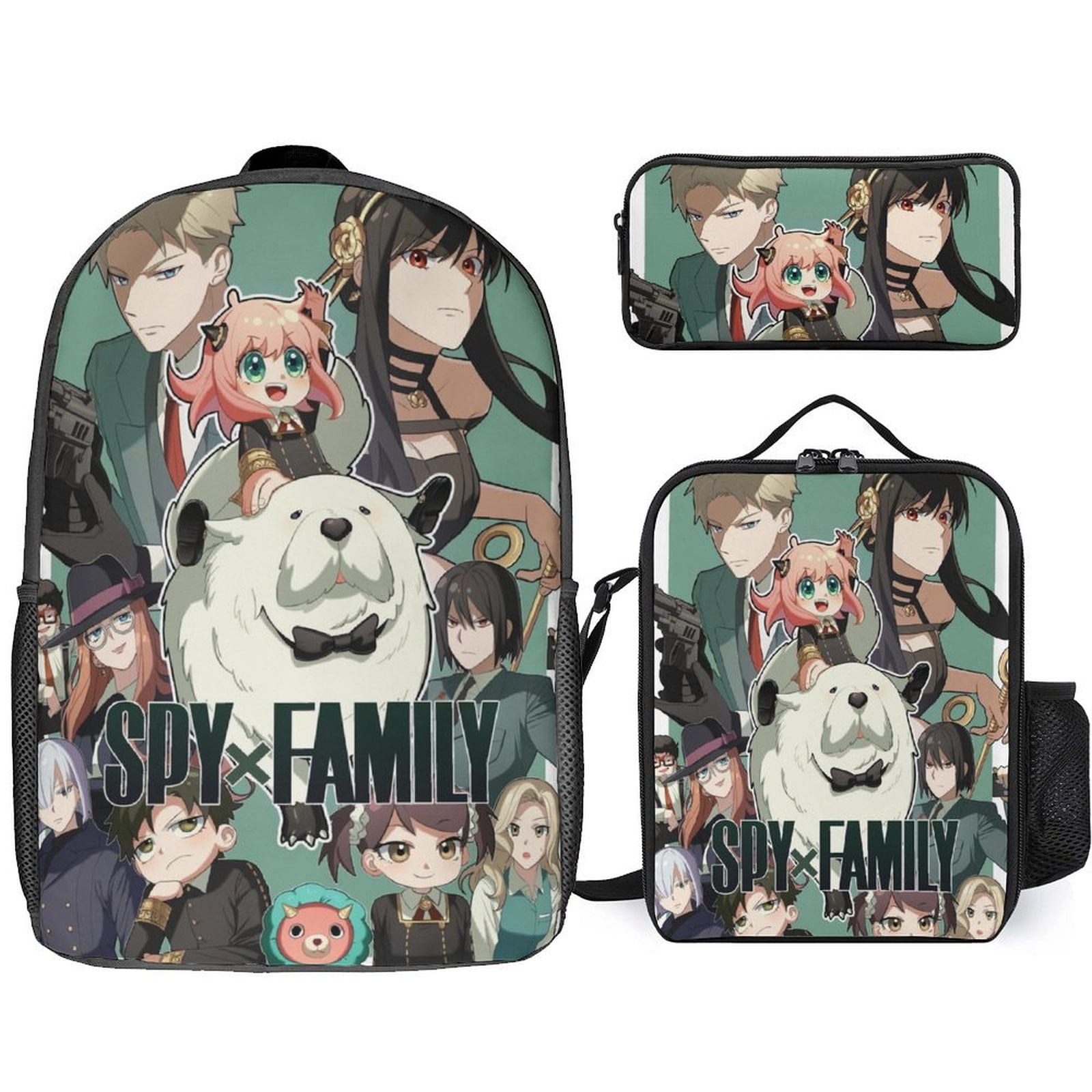 Spy X Family Anime Print School Bag 3 Pcs Set, Backpack, Lunch Bag ...