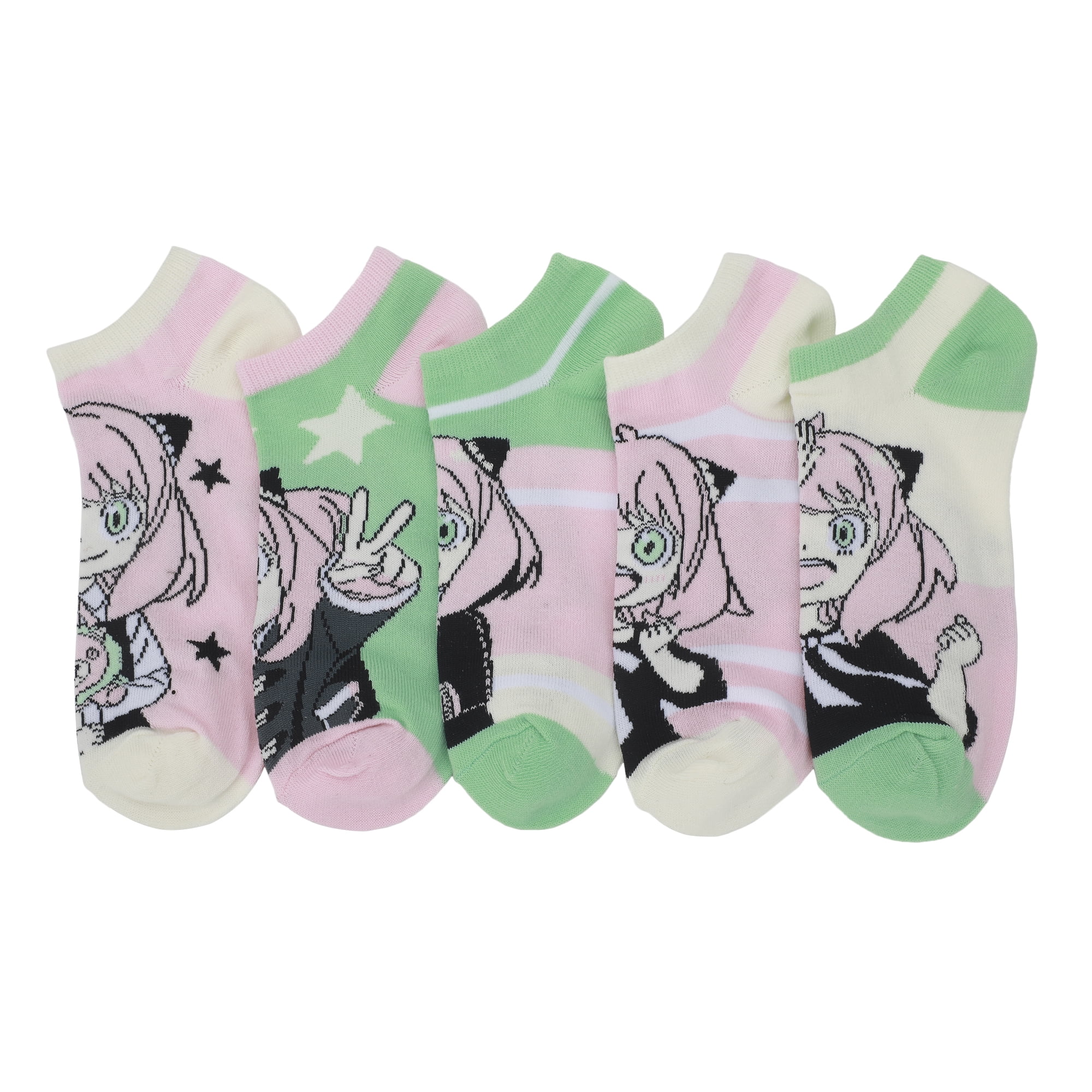 Spy X Family Anya Facial Expressions Women's 5-Pair Ankle Socks ...
