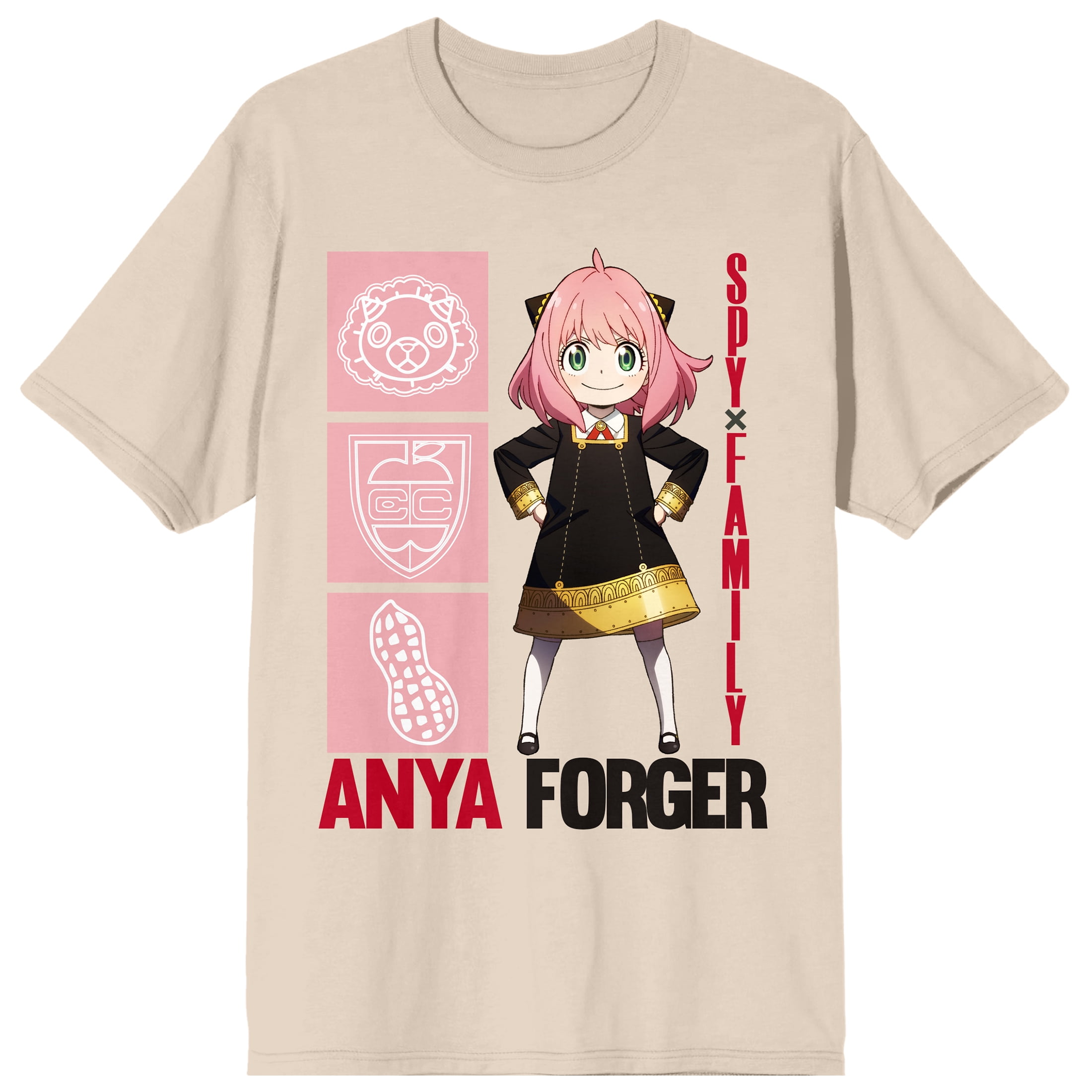 Spy X Family Anya Forger Icons Crew Neck Short Sleeve Natural Adult T ...