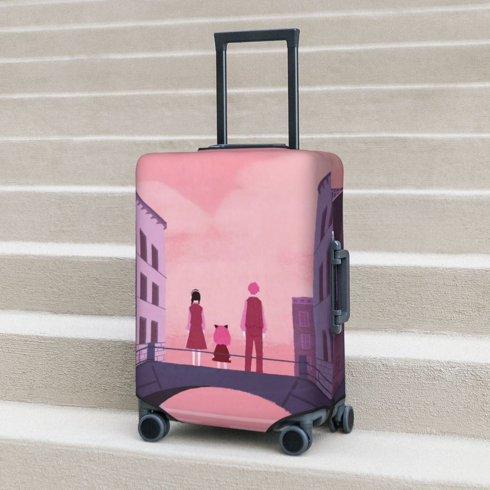 Spy X Family Cartoon Suitcase Cover With Concealed Zipper Luggage Cover ...