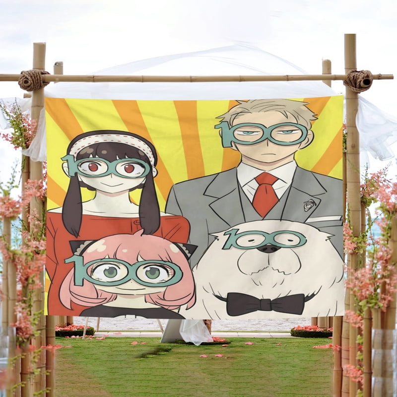 Spy family pattern wall hanging 50*60 inches high-quality peach skin ...