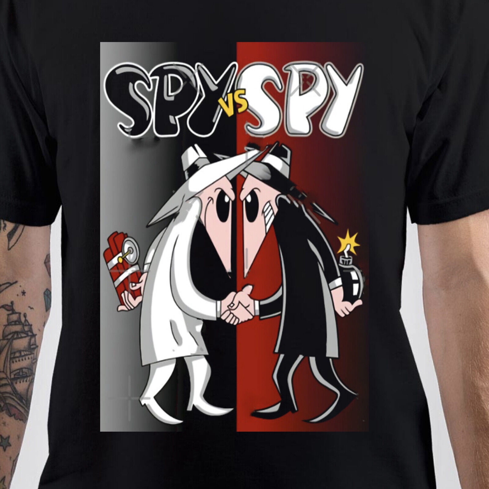 Spy vs Spy Cartoon T-shirt Black Unisex Cotton All Sizes Te2293 ...