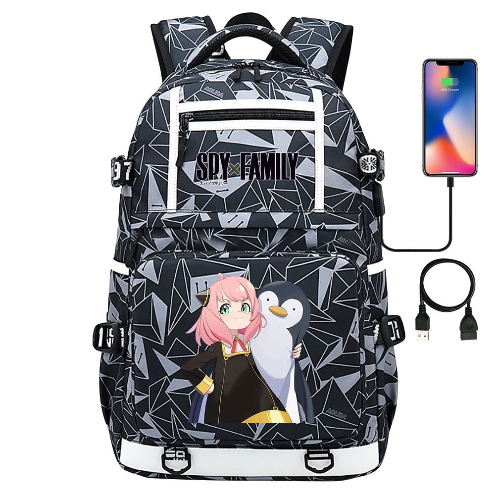 Spy x Family Backpack with USB Charging & Laptop Protection - Multi ...