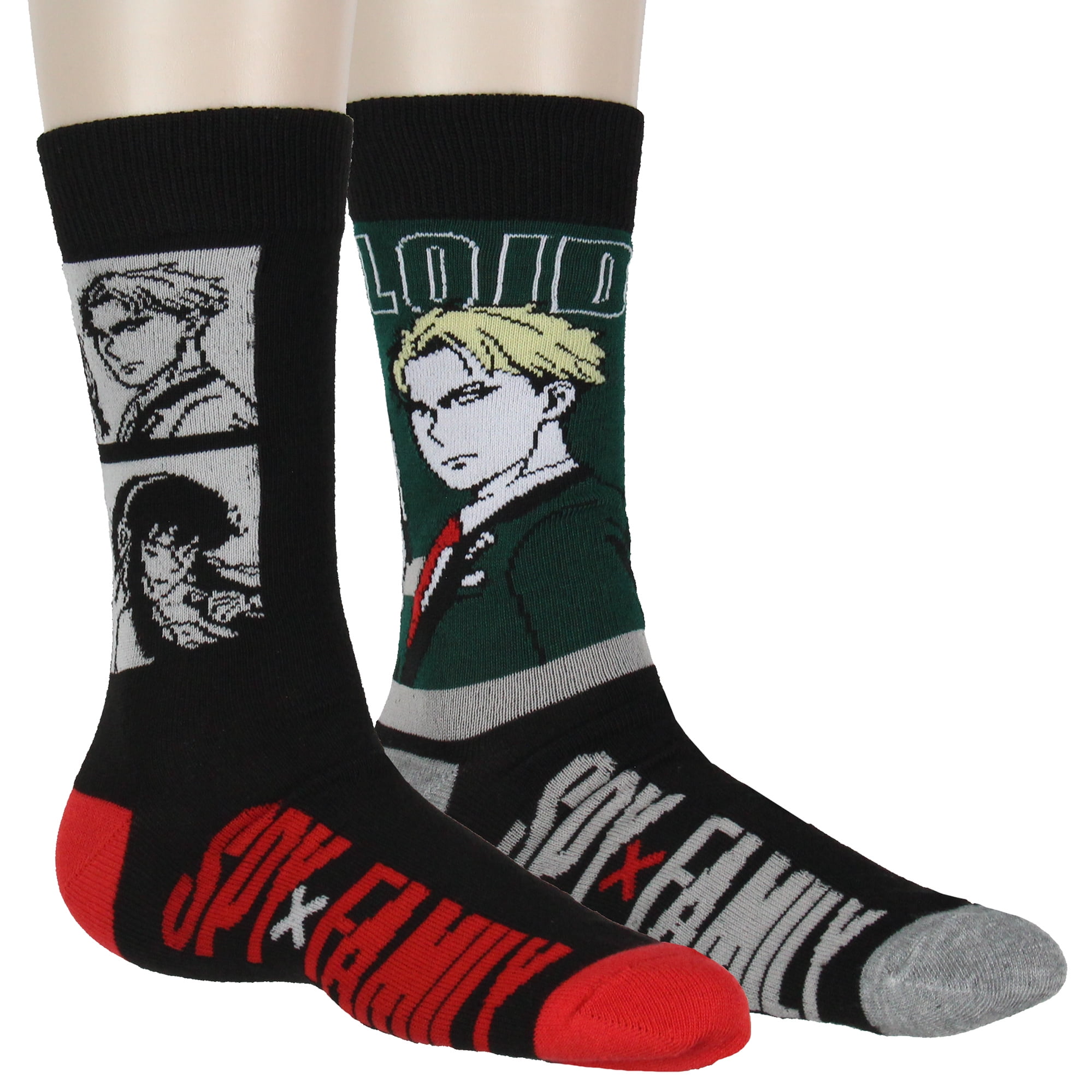 Spy x Family Men's Loid 2-Pack Manga Anime Adult Mid-Calf Crew Socks ...