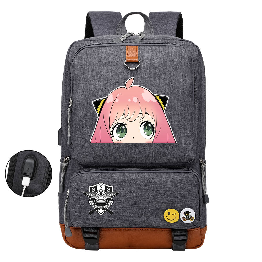 Spy x Family Multi-Pocket Square Backpack with USB Charging and 15 ...