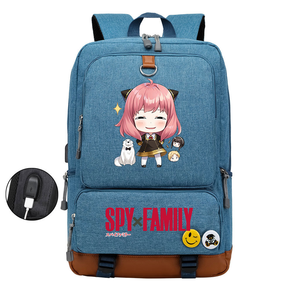 Spy x Family Unisex Multi-Pocket Square Backpack with USB Charging and ...