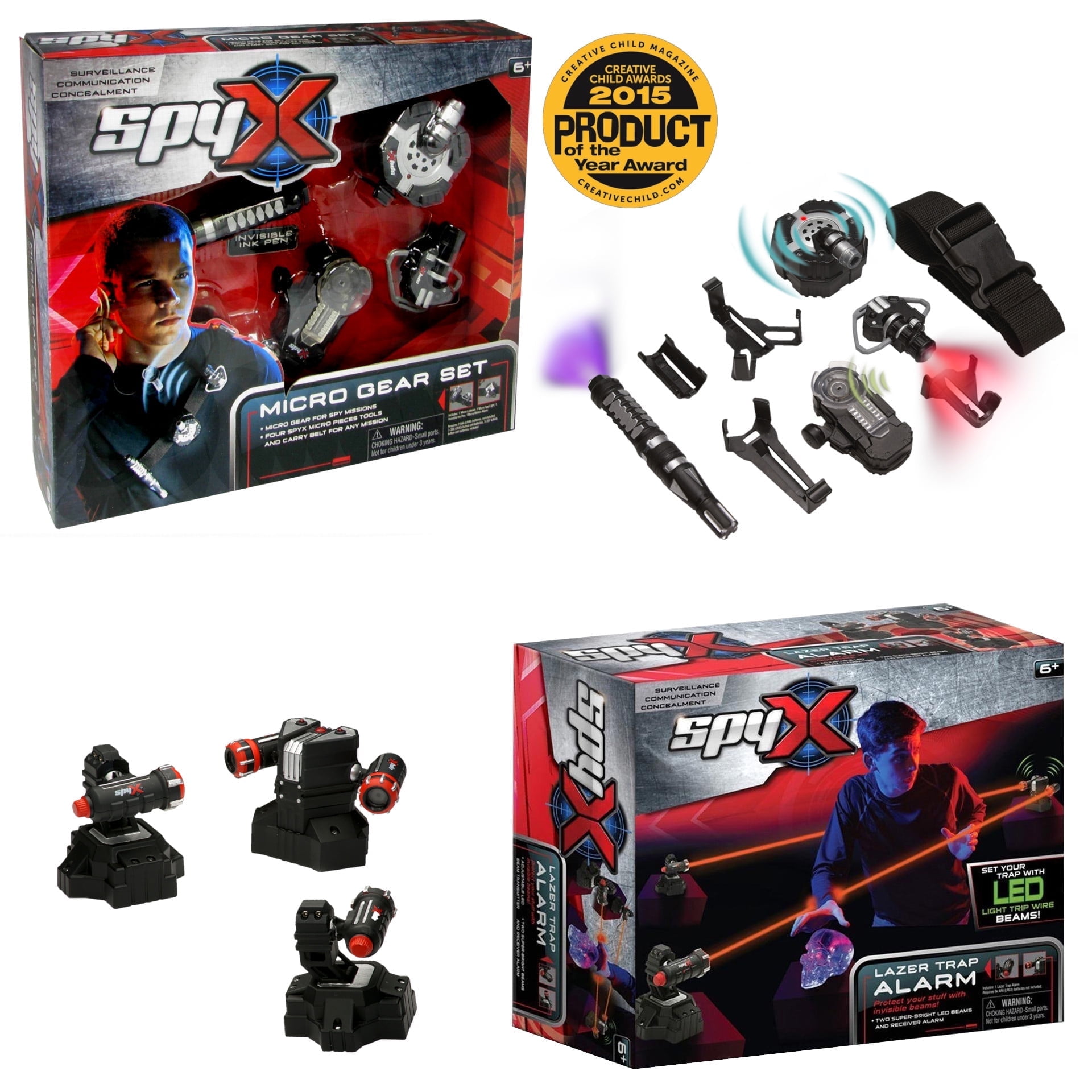 SpyX Micro Gear Set - Kids Spy Kit with Lazer Trap Alarm and Essential ...