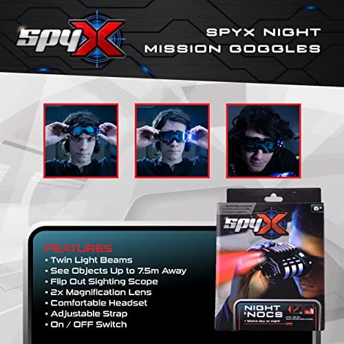 SpyX / Night Mission Goggles - Spy Kids Goggles Toy + LED Light Beams ...