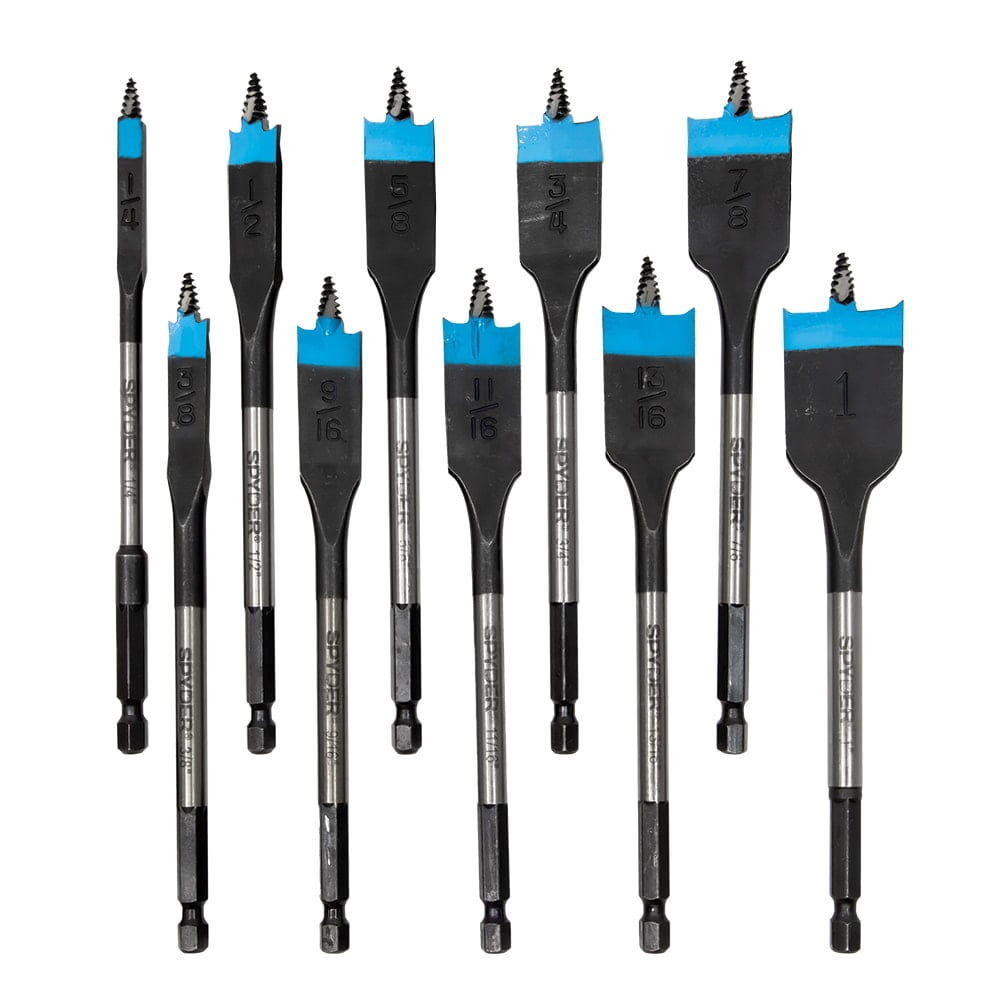 Spyder 10-Piece x 6-in Woodboring Spade Drill Bit Set - Walmart.com