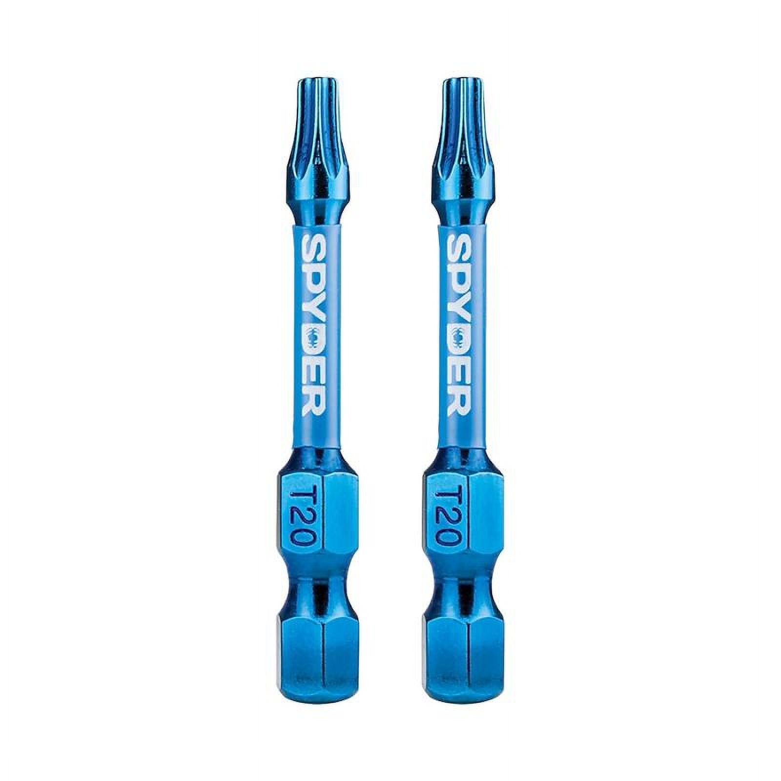 Spyder 19053 Mach-Blue T20 1/4-in x 2-in Torx Impact Driver Bit 2 Piece ...