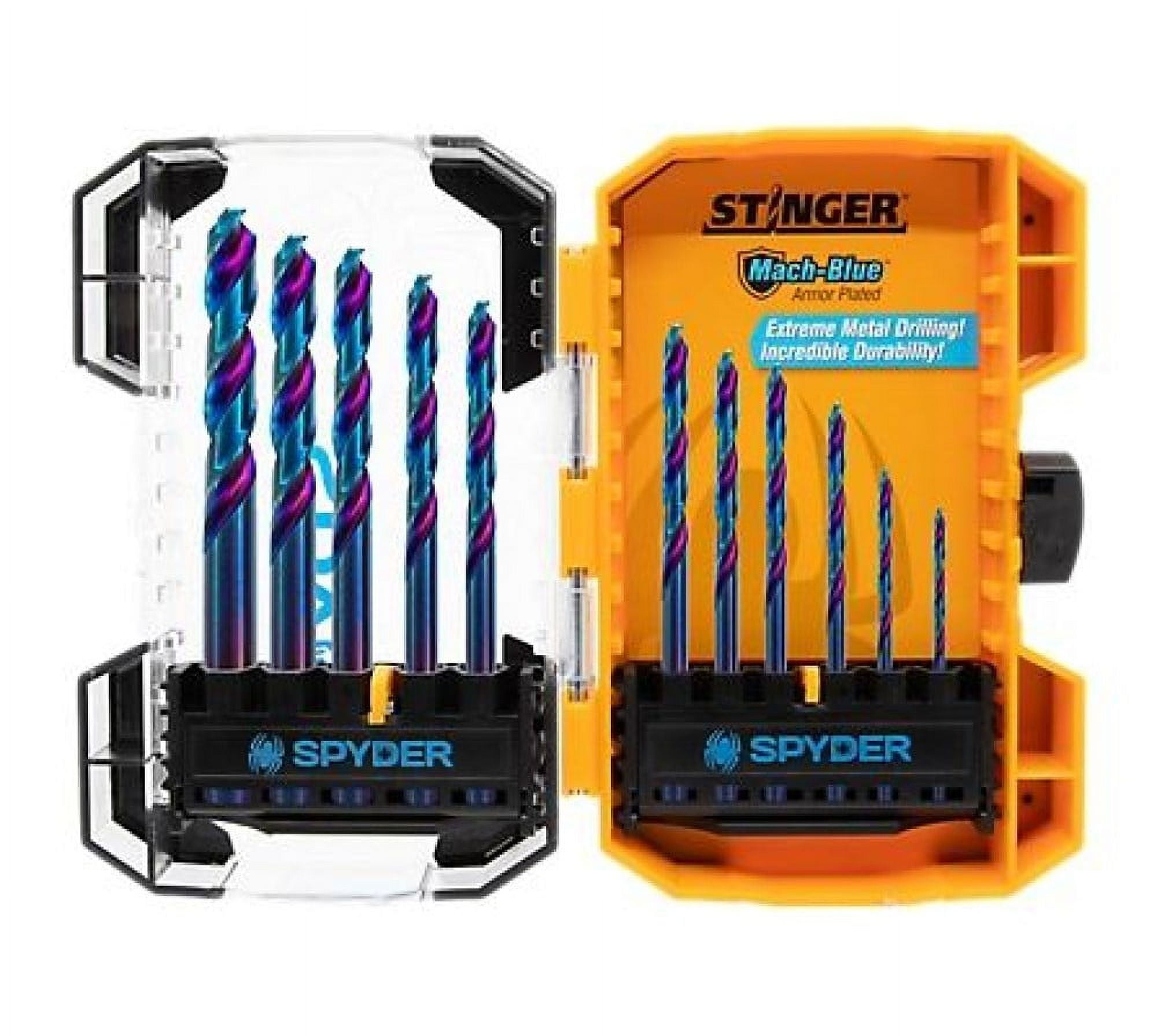 Spyder 19327 Mach-Blue Assorted High-Speed Steel Twist Drill Bit Set ...