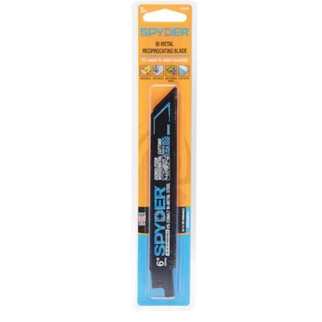 Spyder 6" Black Series Bi Metal Reciprocating Saw Blades 10/14 TPI - 5 ...