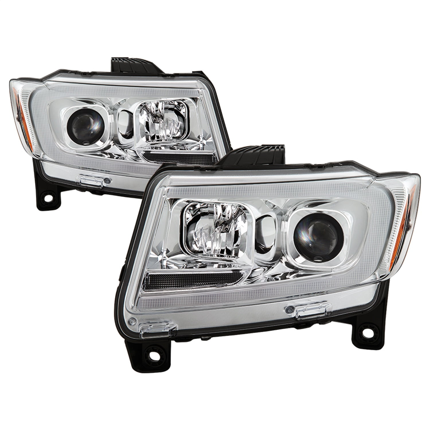 Spyder Auto 5085801 Light Bar Projector Headlights Fits Grand Cherokee ...