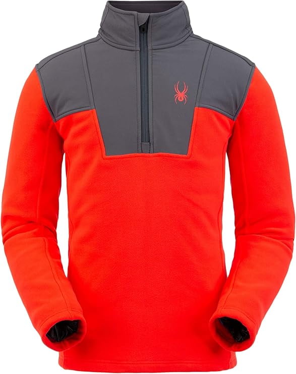 Spyder Men's Basin 1/2 Zip Fleece Jacket (Large) Volcano Red - Walmart.com