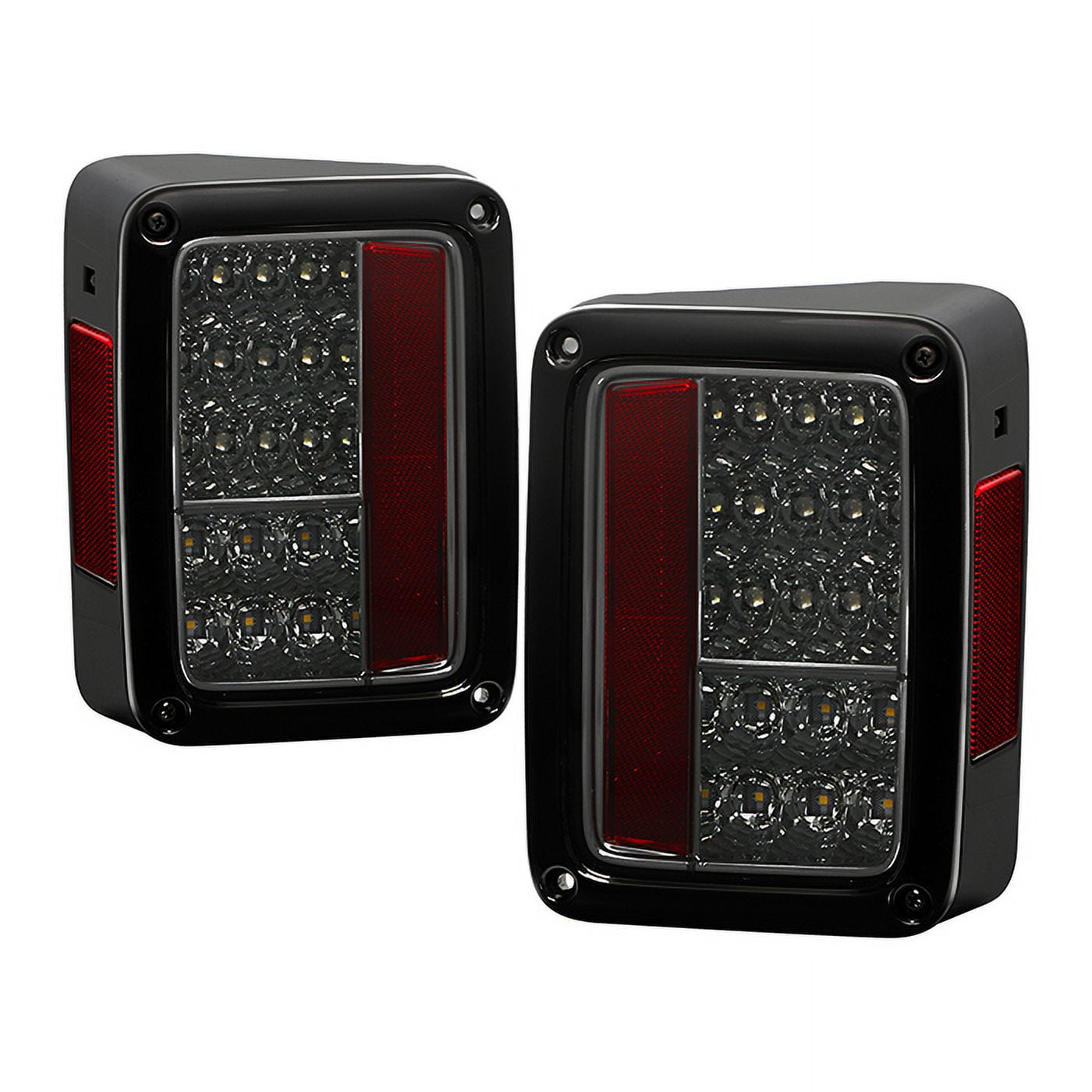 Spyder Jeep Wrangler 07-16 LED Tail Lights - Smoke Fits select: 2008 ...