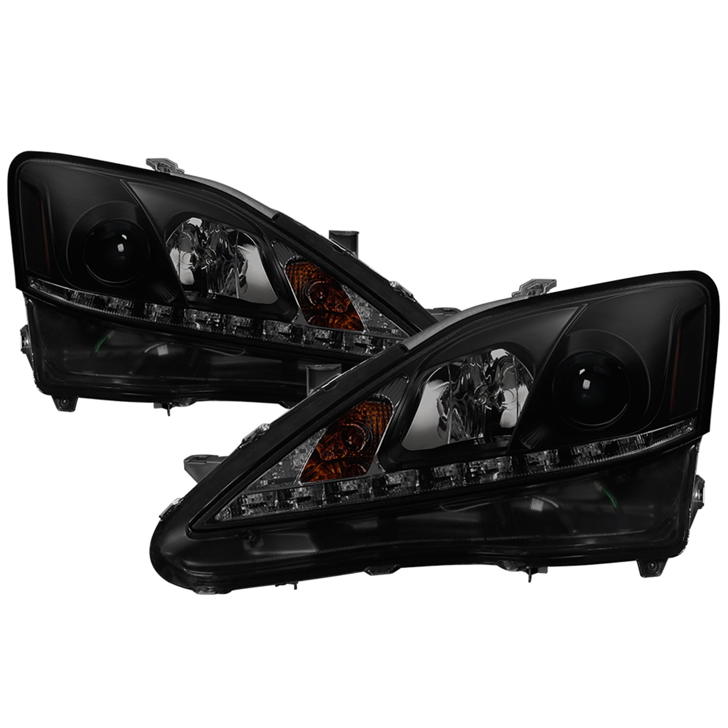 Spyder Lexus IS 250/350 2006-2010 Projector Headlights - DRL - Black ...