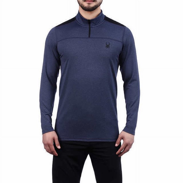 Spyder Men’s Activewear ¼ Zip Pullover, Heather Navy XL - Walmart.com
