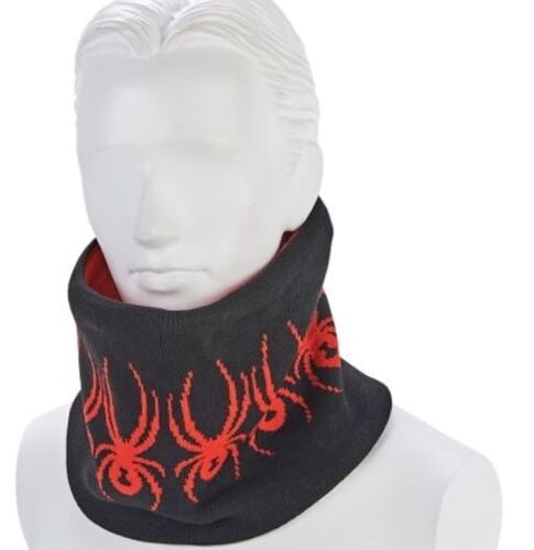 Spyder Men's RED and Black Reversible Jacquard Logo neck Gaiter One ...