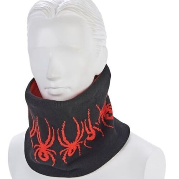 Spyder Men's RED and Black Reversible Jacquard Logo neck Gaiter One ...