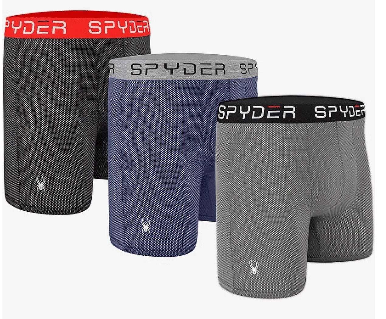 Spyder Performance Mesh Mens Boxer Briefs Sports Underwear - 3 Pack ...